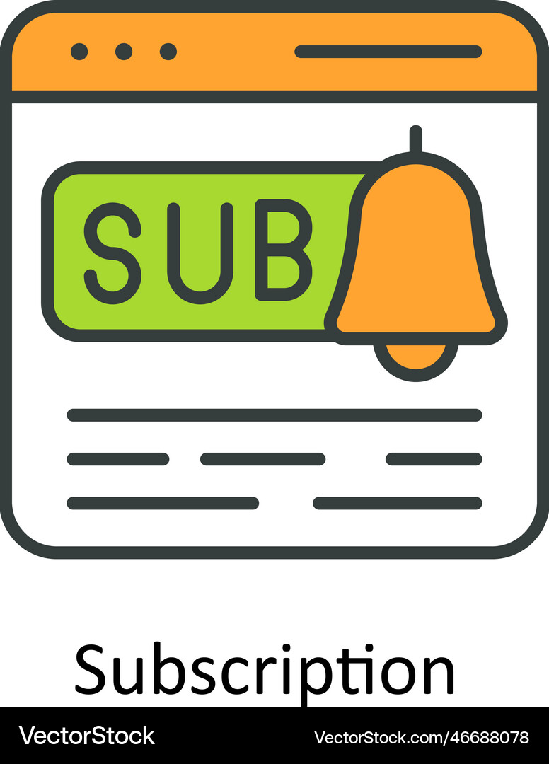 Subscription fill outline icons simple st Vector Image
