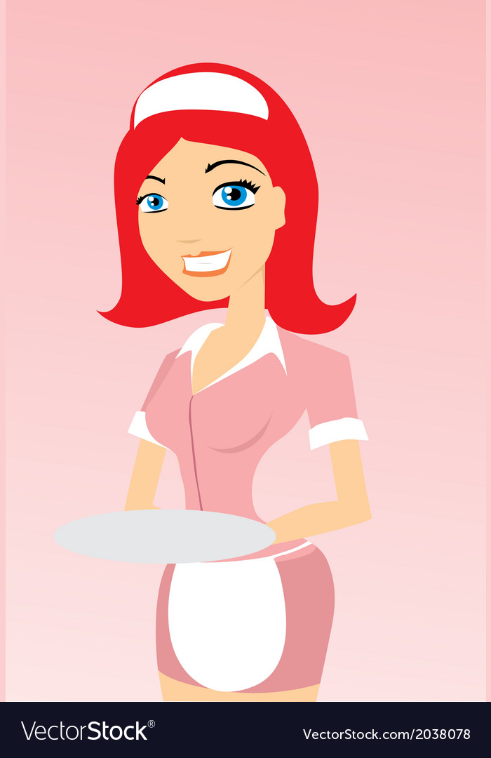 Waitress Royalty Free Vector Image - VectorStock
