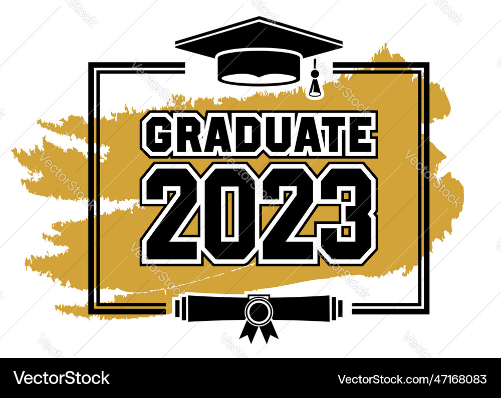 2023 graduate class logo Royalty Free Vector Image
