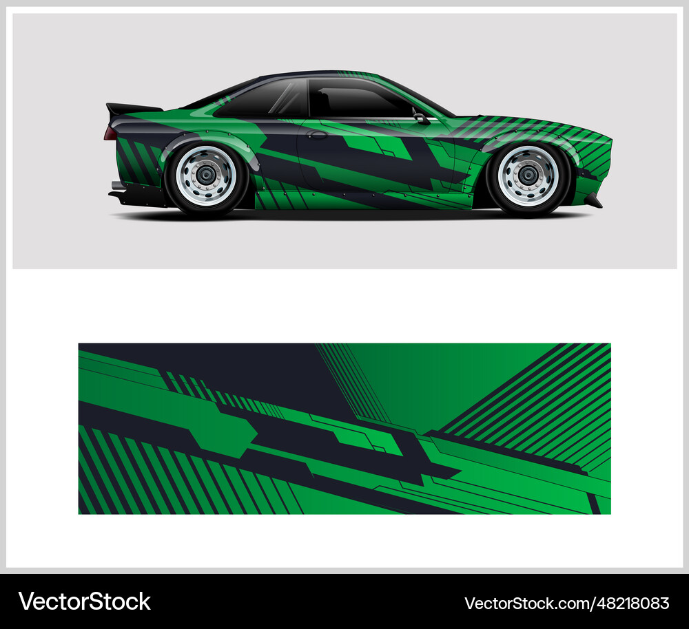 Car decal graphic vinyl vehicle wrap Royalty Free Vector
