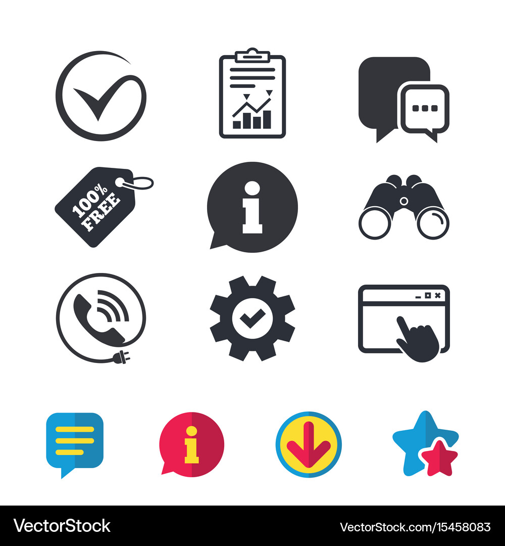 Check or tick phone call and information sign Vector Image