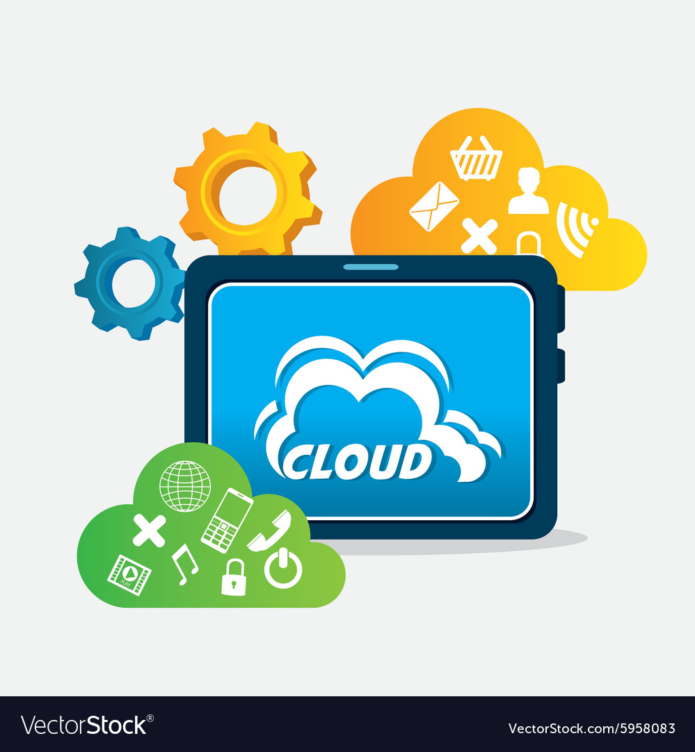 Cloud computing design Royalty Free Vector Image