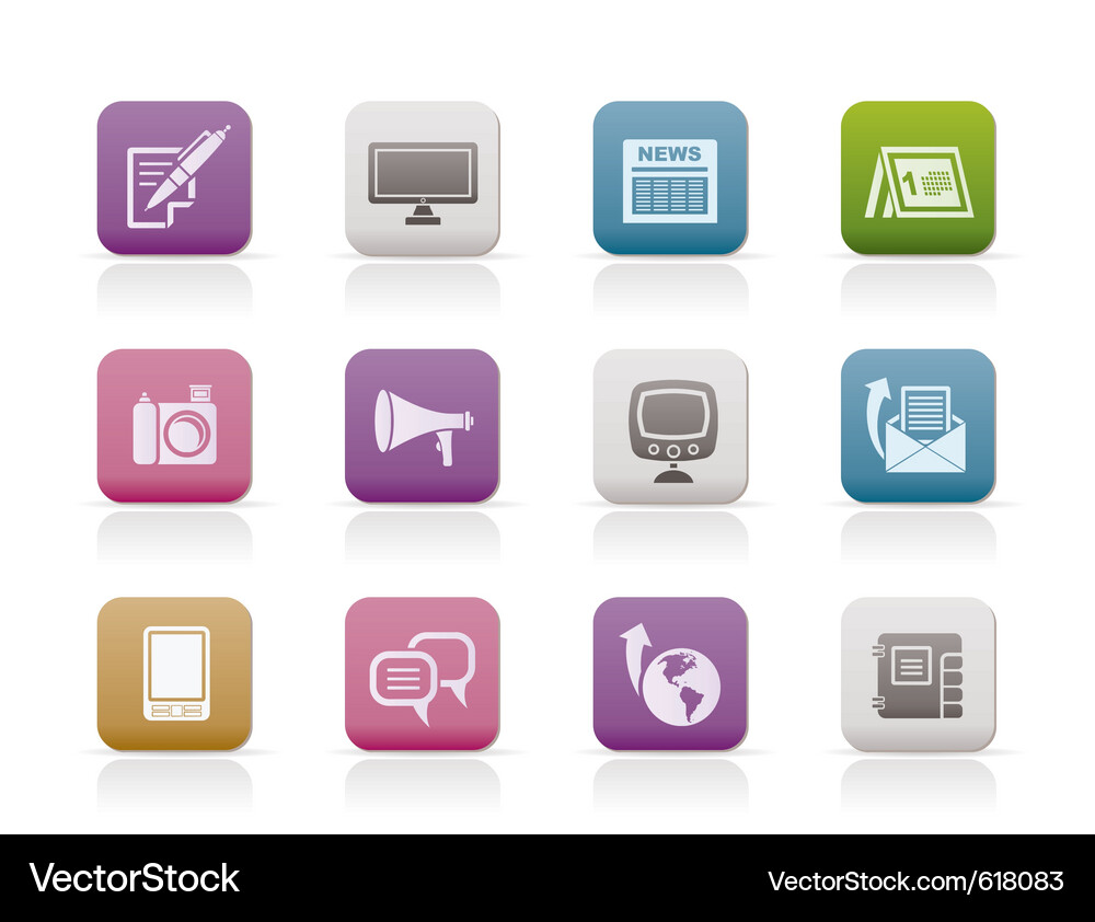 Communication channels and social media icons Vector Image