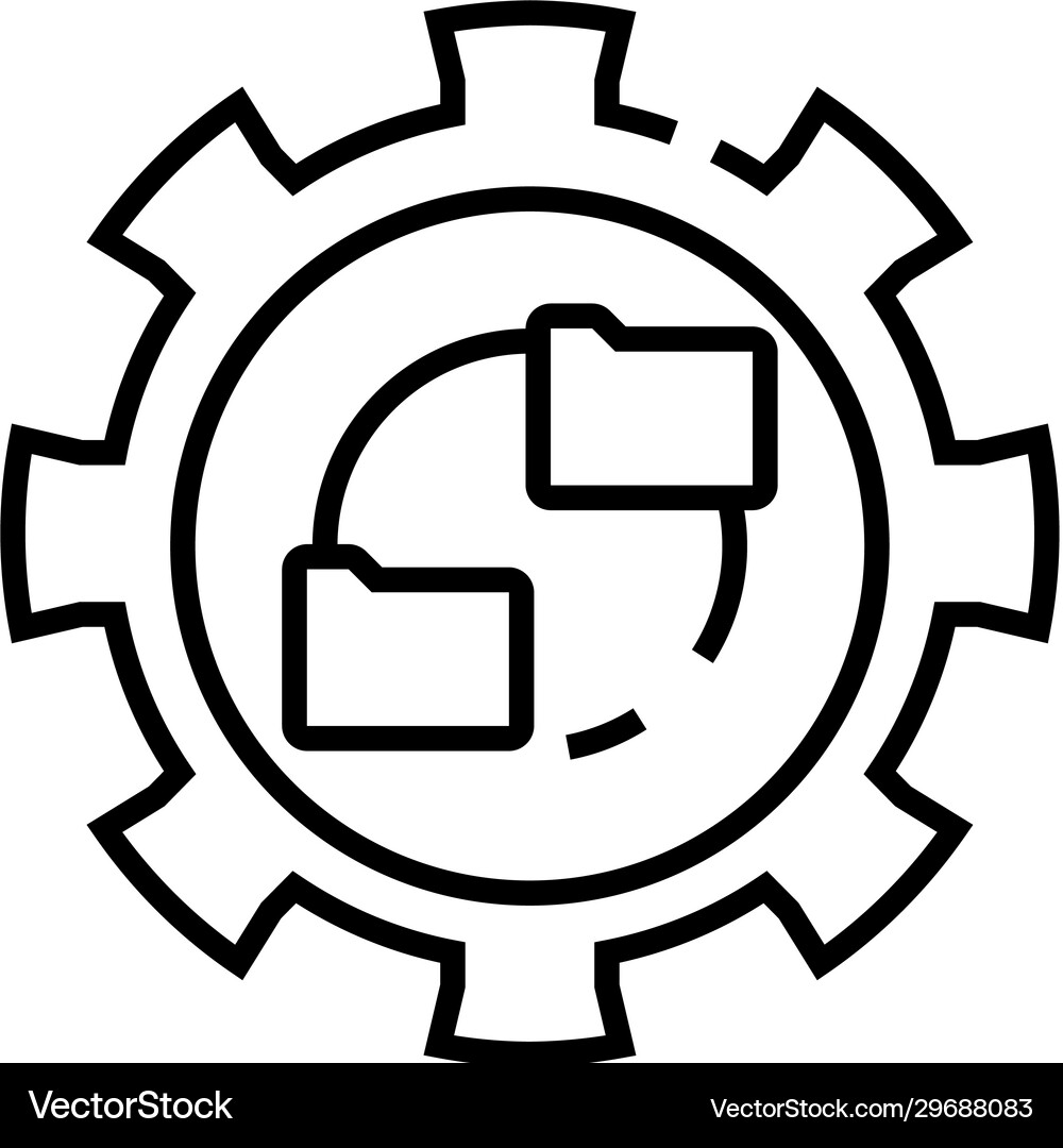 Files synchronisation line icon concept sign Vector Image