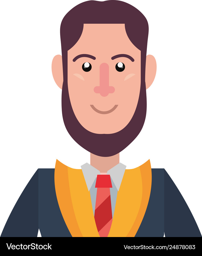 Graduate man portrait on white background Vector Image