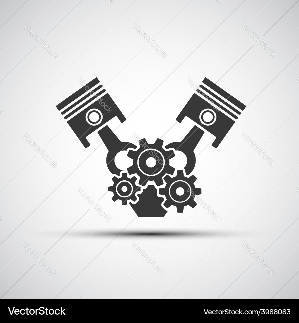 Icon of automotive engine Royalty Free Vector Image