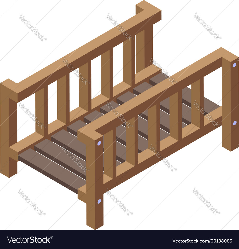Park wood bridge icon isometric style Royalty Free Vector Park wood bridge icon isometric style Royalty Free Vector