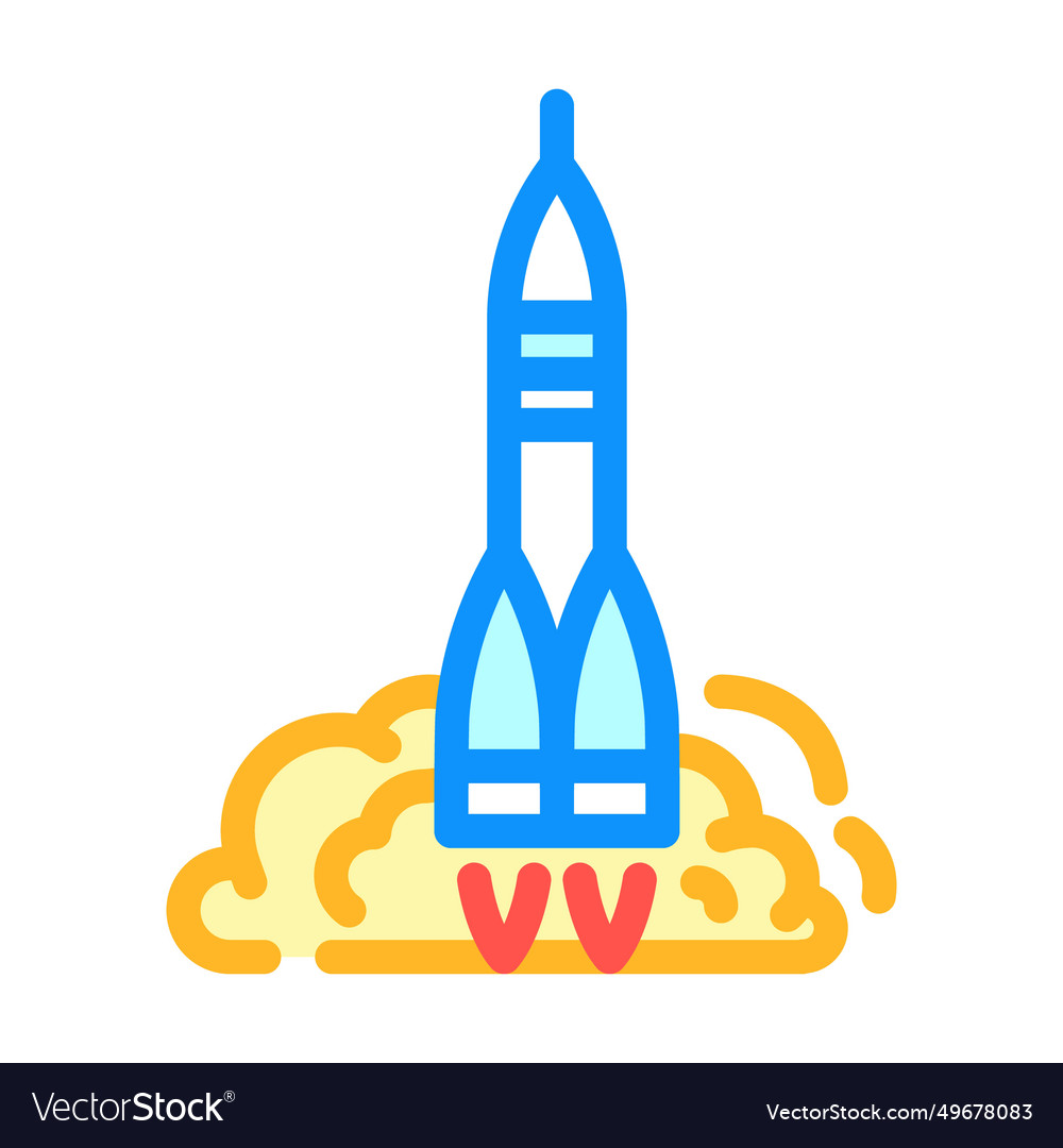 Rocket launch space exploration color icon Vector Image