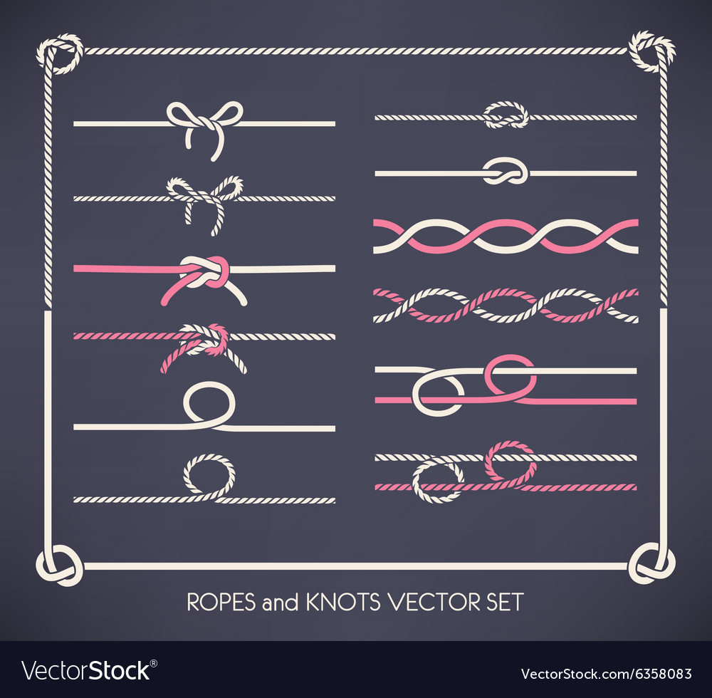 Ropes and knots set Royalty Free Vector Image - VectorStock