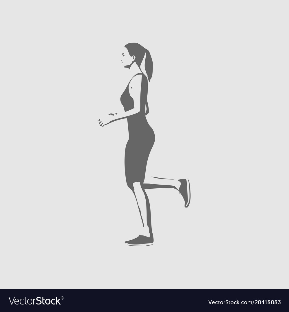 Running lady silhouette Royalty Free Vector Image