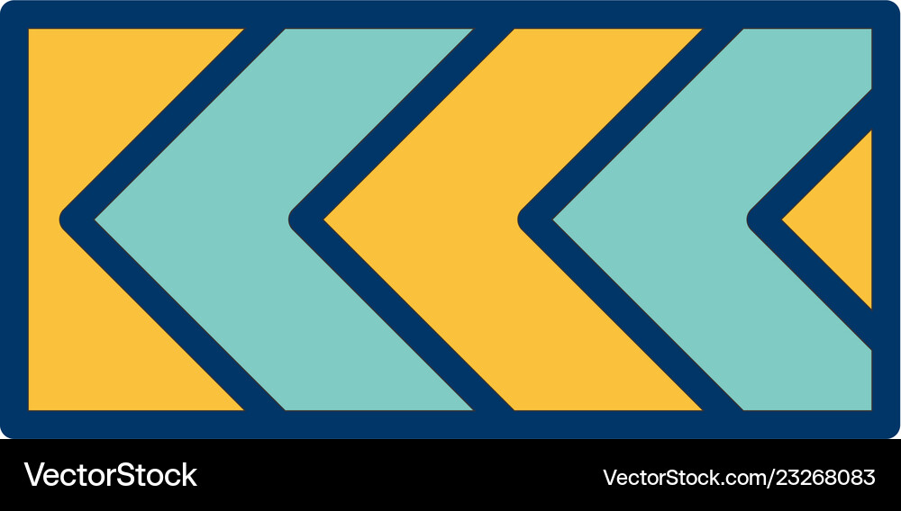 Sharp deviation of route to left road sign icon Vector Image