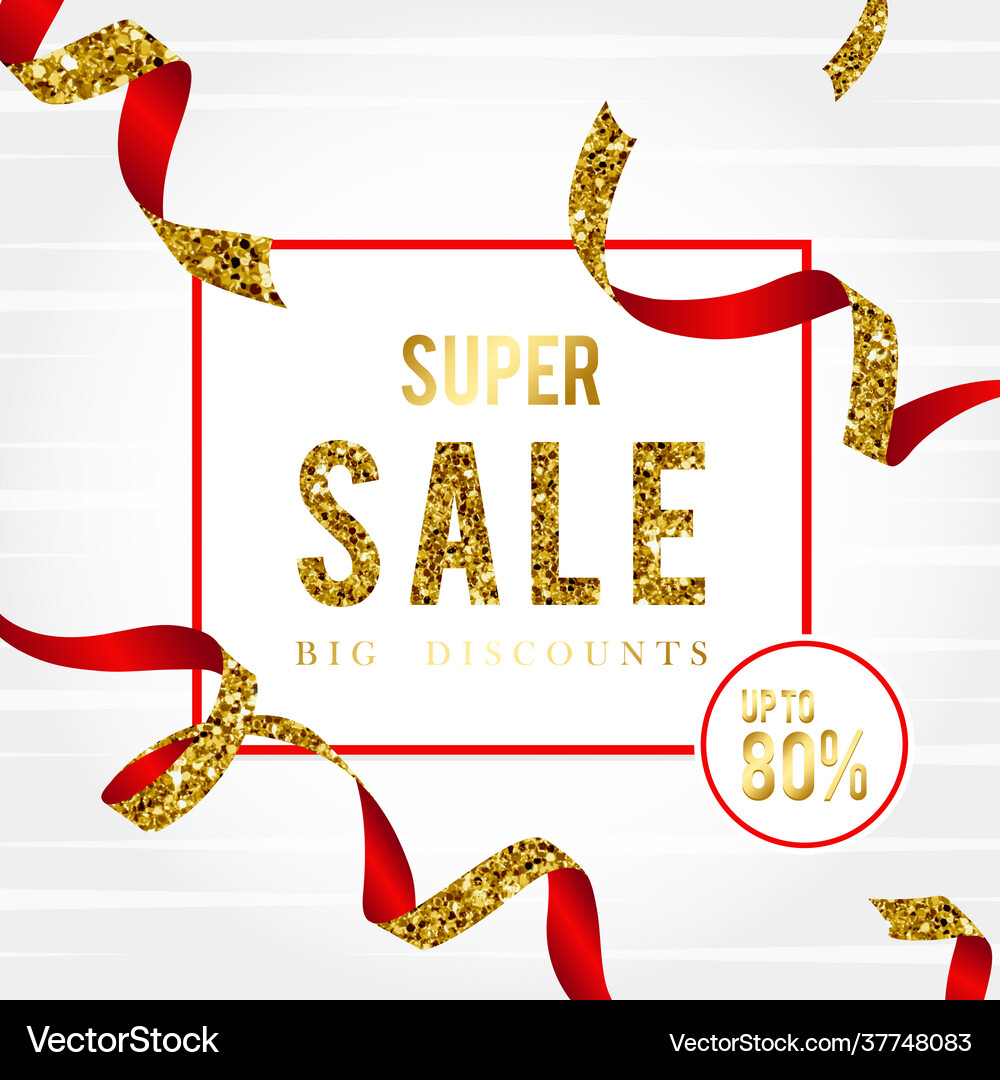 Super sale 80 off sign Royalty Free Vector Image