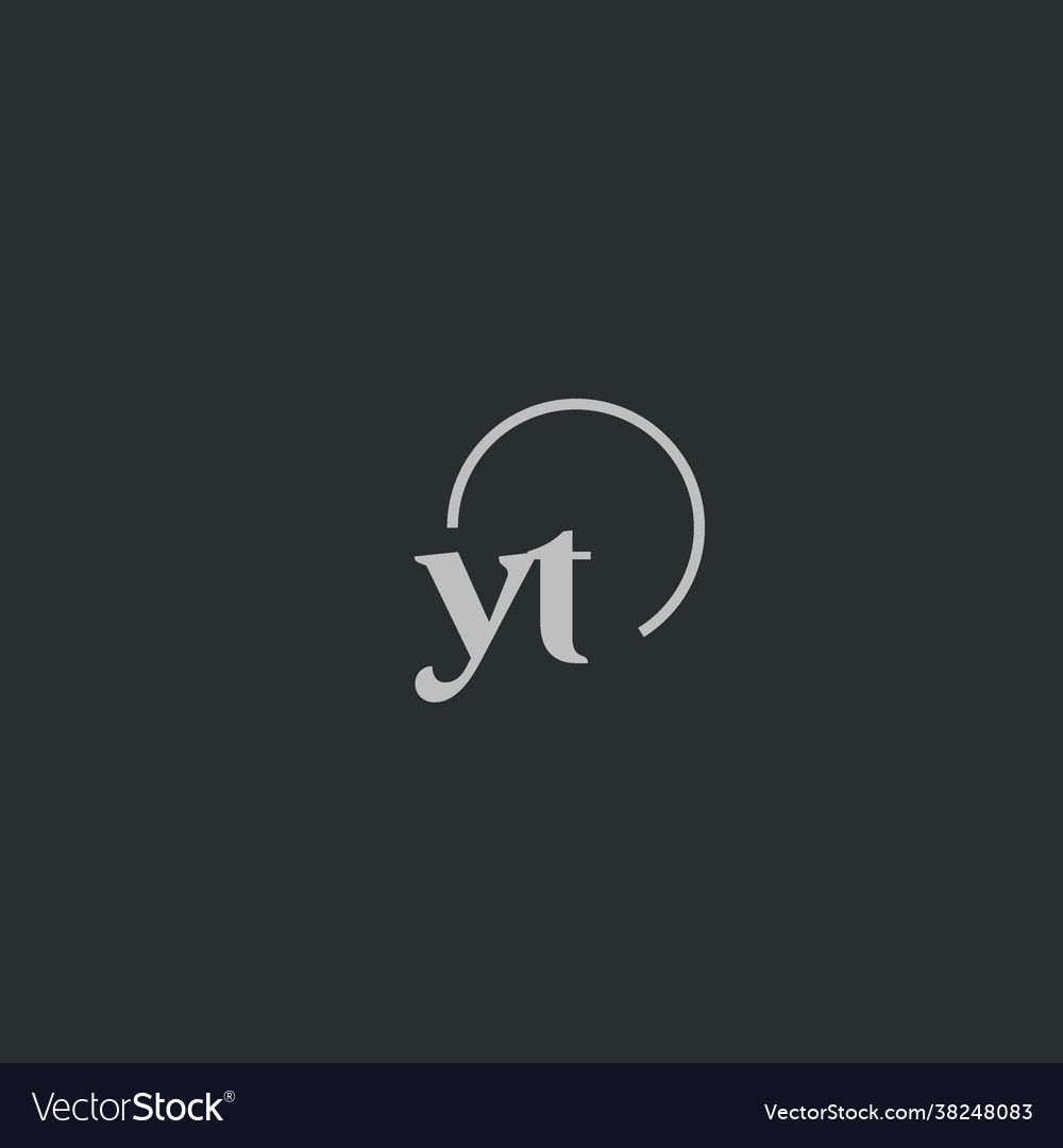 Yt initials logo monogram Royalty Free Vector Image