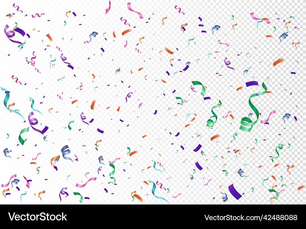 Abstract colorful confetti decorative transparent Vector Image