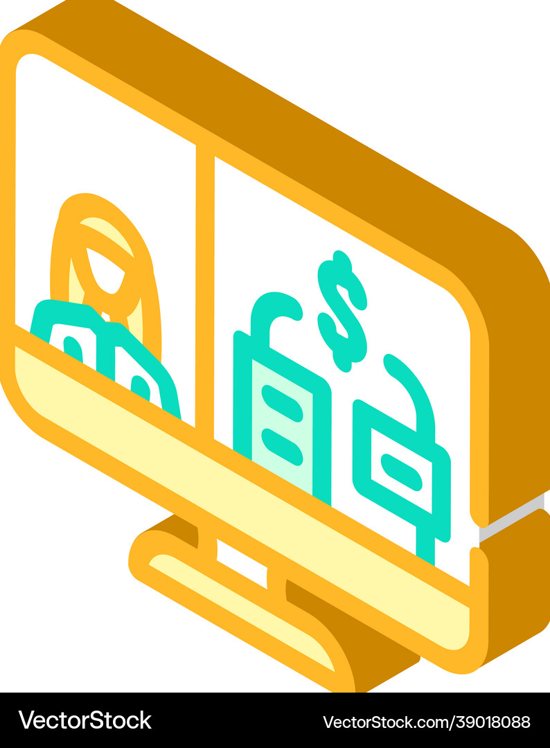 Business video conference isometric icon Vector Image