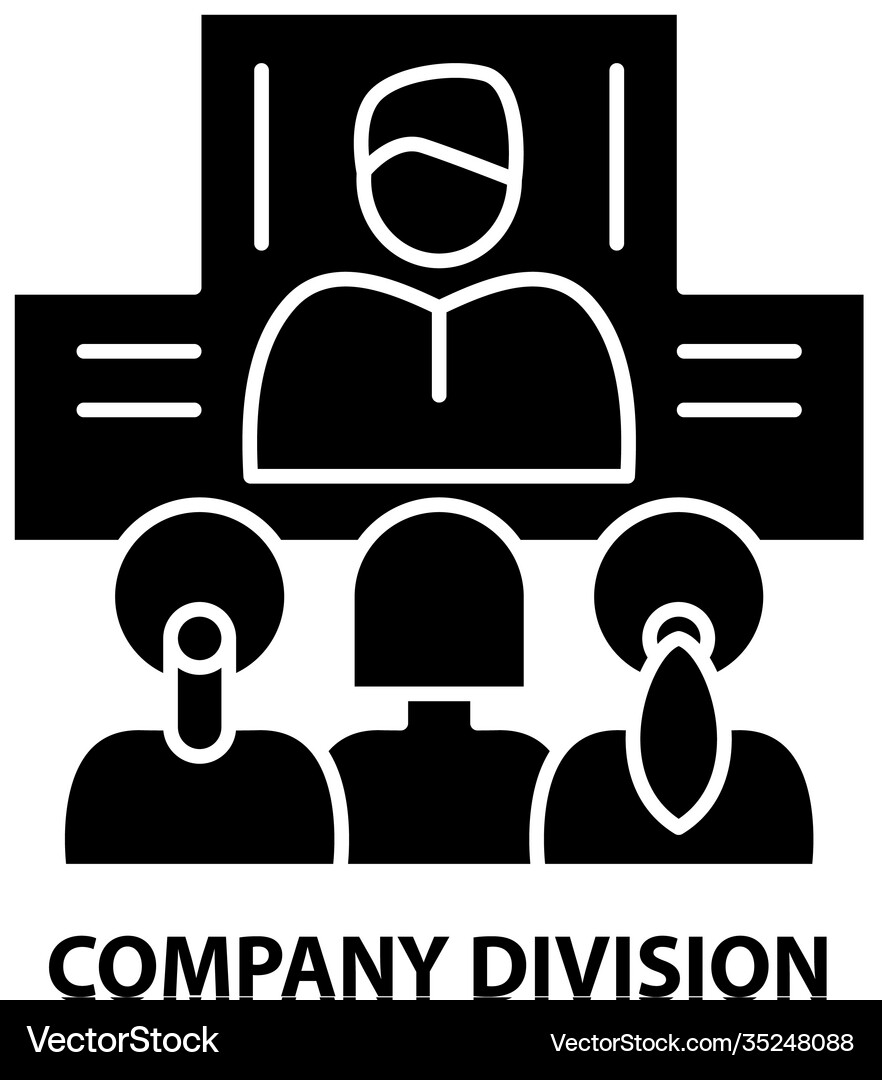 Company division icon black sign Royalty Free Vector Image