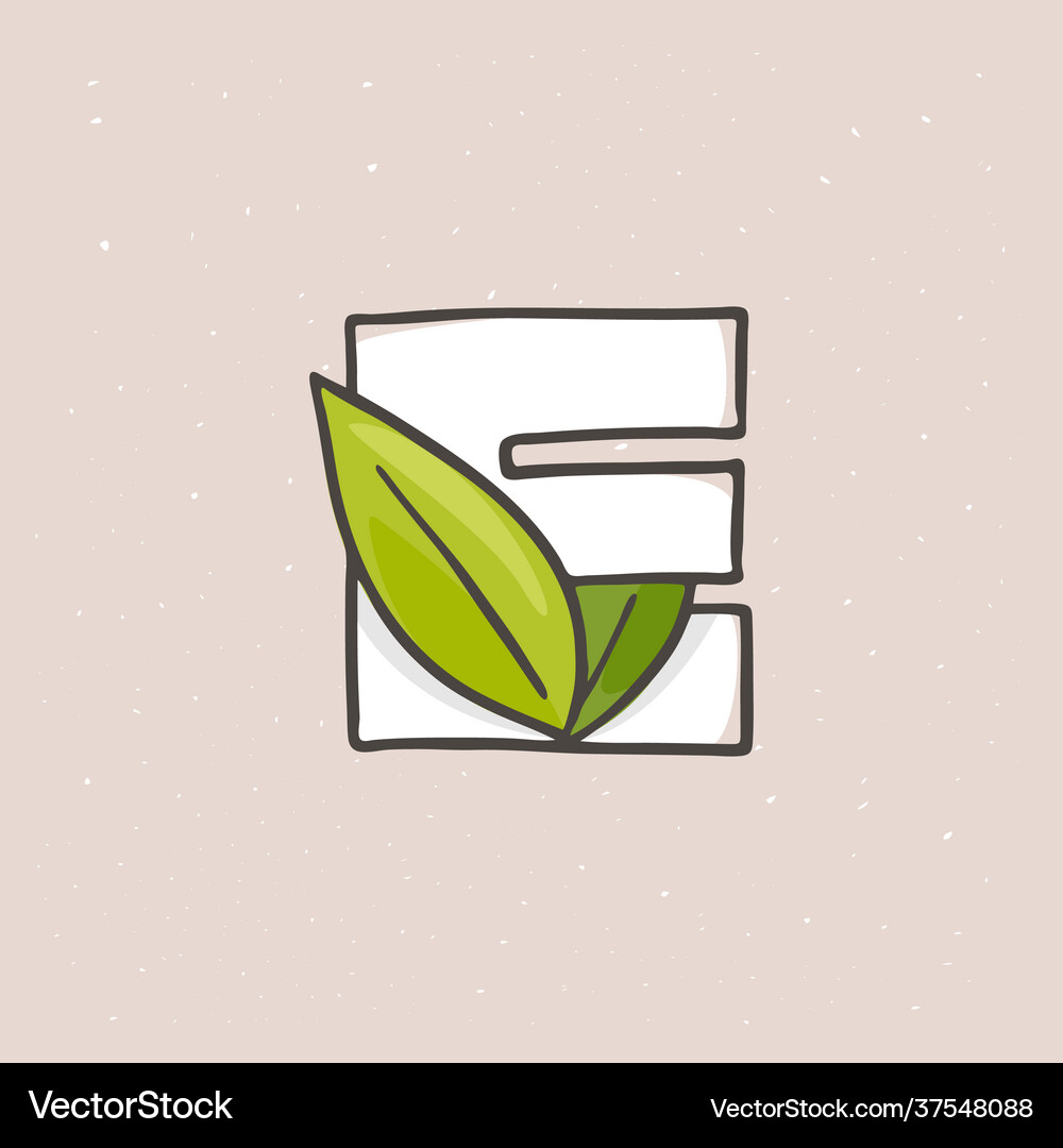 E letter logo hand drawn with a felt-tip pen Vector Image