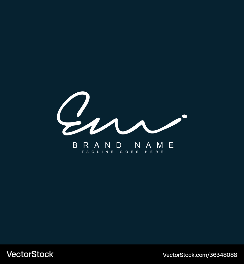 Em signature logo - handwritten Royalty Free Vector Image