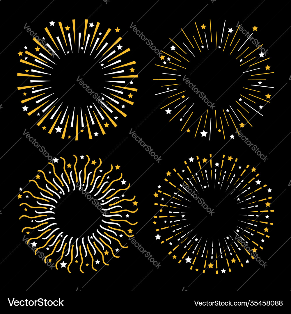 Festive fireworks star sparkle sunburst round Vector Image