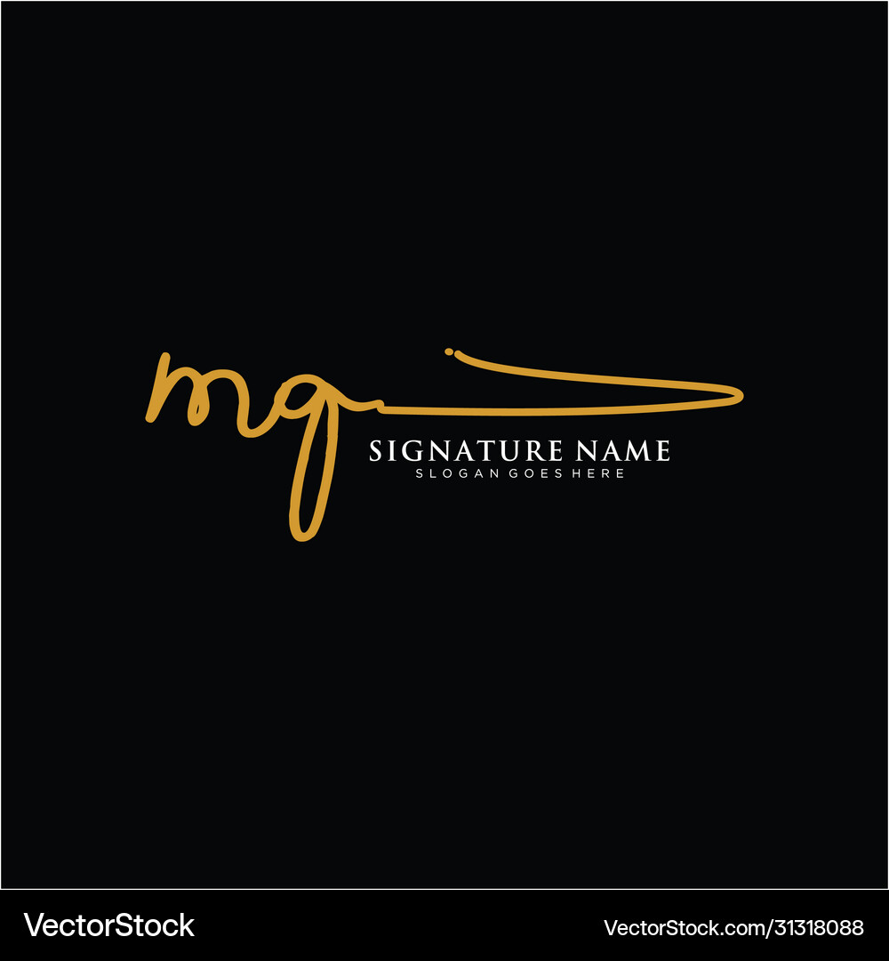 Letter mq signature logo template Royalty Free Vector Image