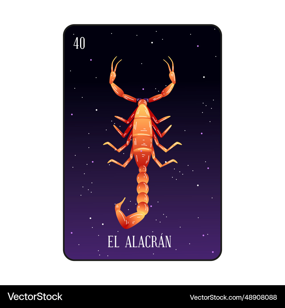 Loteria scorpion card Royalty Free Vector Image