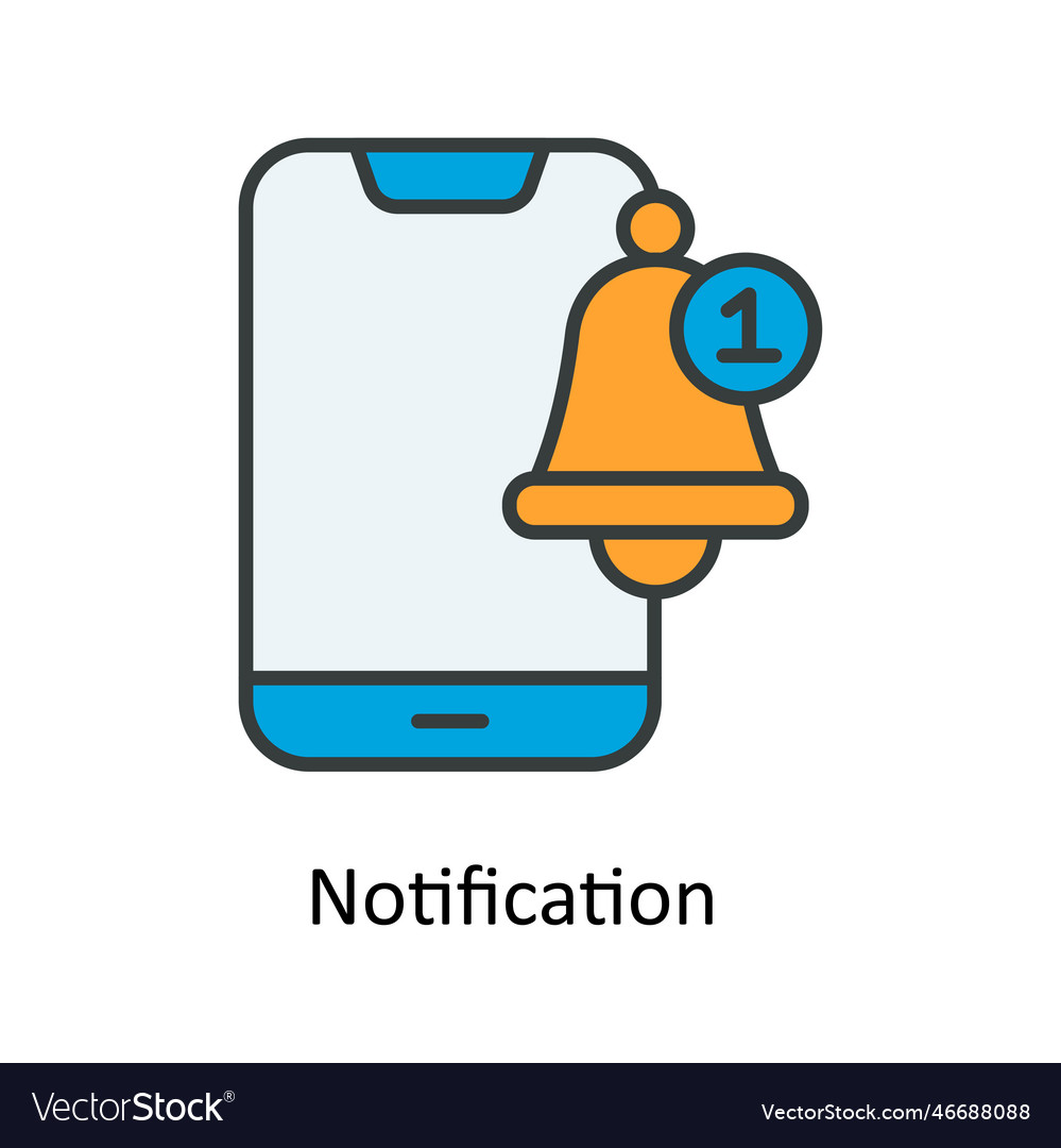 Notification fill outline icons simple sto Vector Image Notification fill outline icons simple sto Vector Image