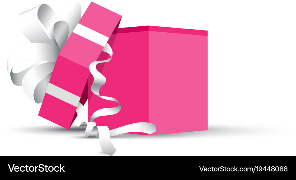 Pink opened present Royalty Free Vector Image - VectorStock