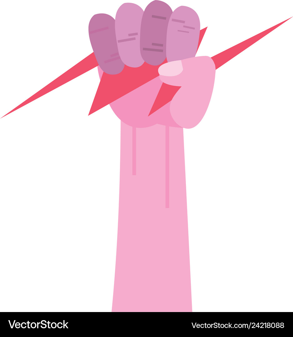 Raised hand girl power Royalty Free Vector Image