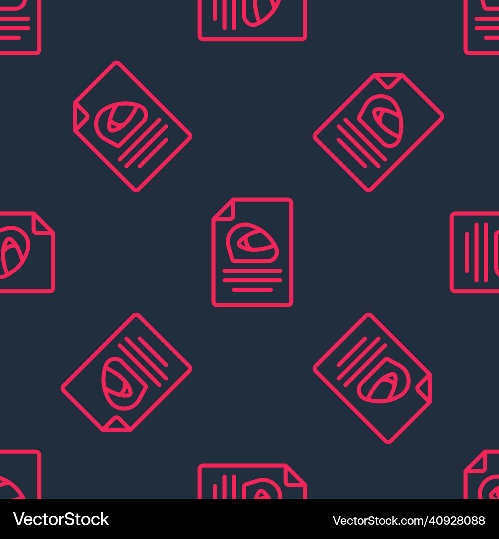 Red line racing helmet icon isolated seamless Vector Image