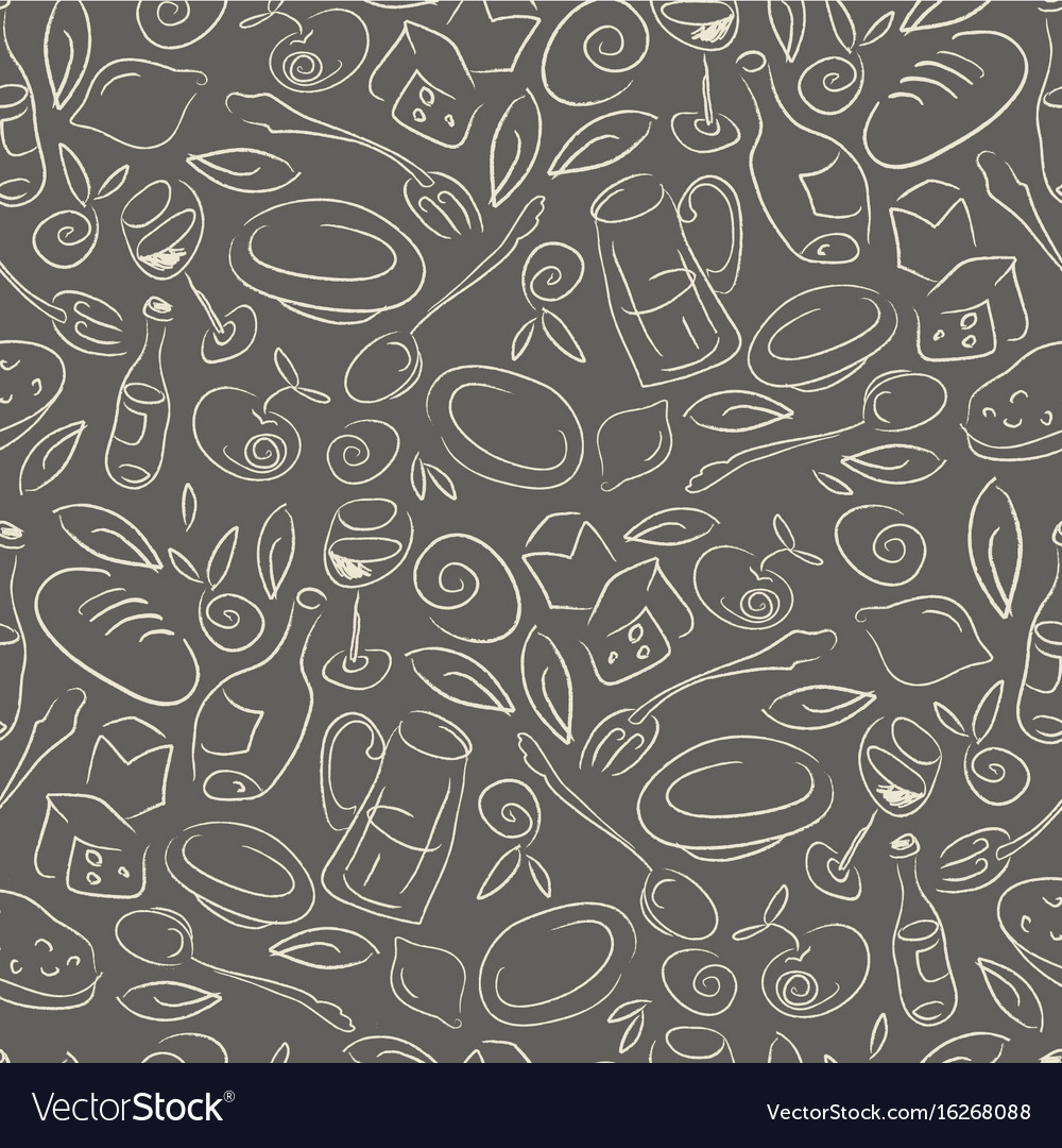 Restaurant seamless pattern Royalty Free Vector Image