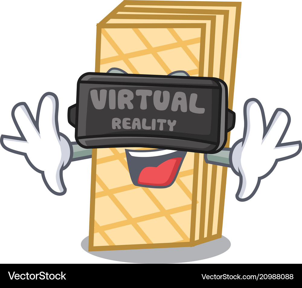 Virtual reality waffle mascot cartoon style Vector Image