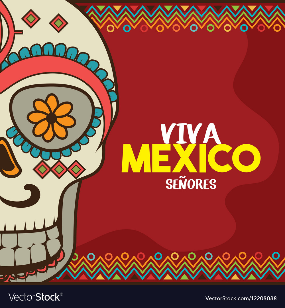 Viva mexico poster celebration Royalty Free Vector Image