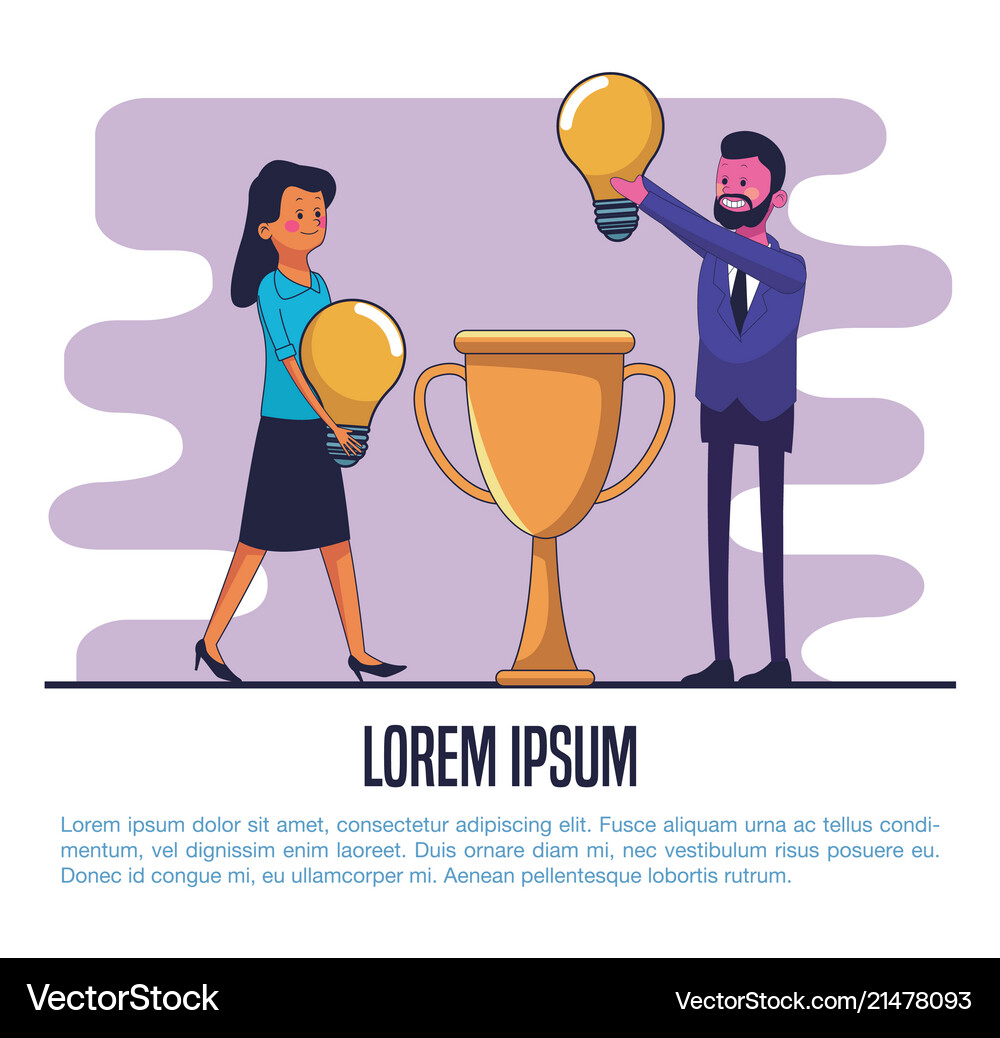Business people poster with information Royalty Free Vector