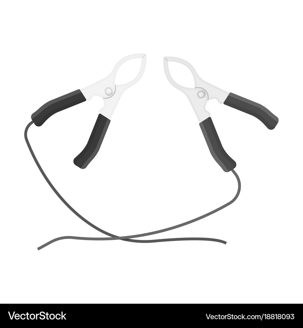 Clamp with cable single icon in monochrome style Vector Image