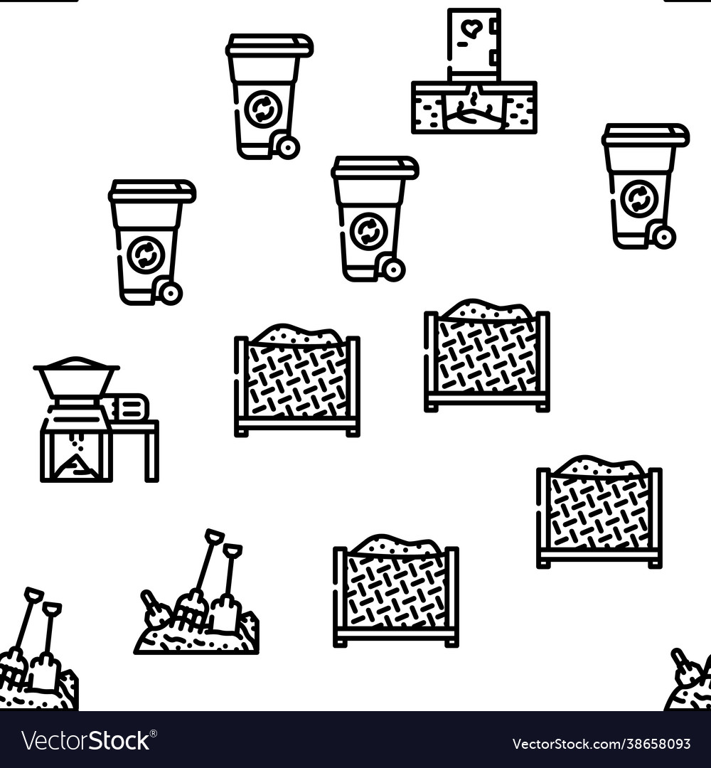 Compost production seamless pattern Royalty Free Vector