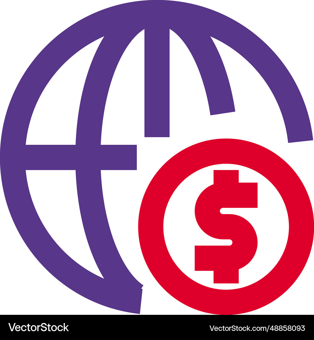 Dollar economy growth on a global scale Royalty Free Vector