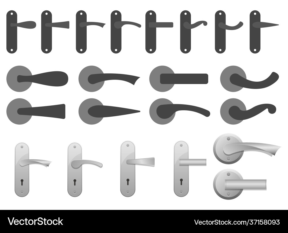 Door handles design isolated on white background Vector Image
