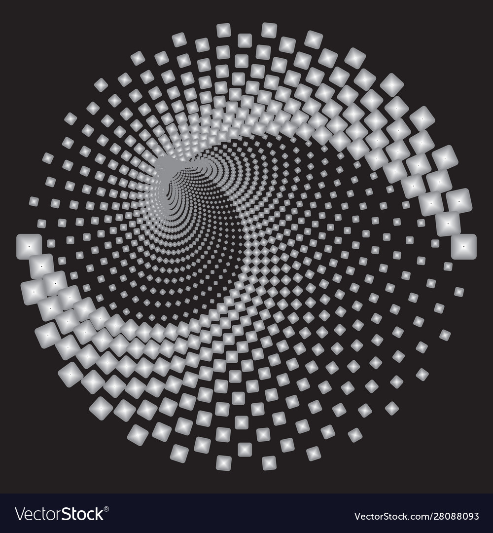 Dotted halftone spiral pattern or texture Vector Image