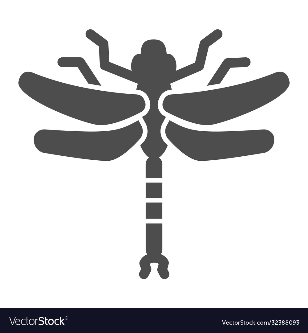 Dragonfly solid icon insects concept beautiful Vector Image