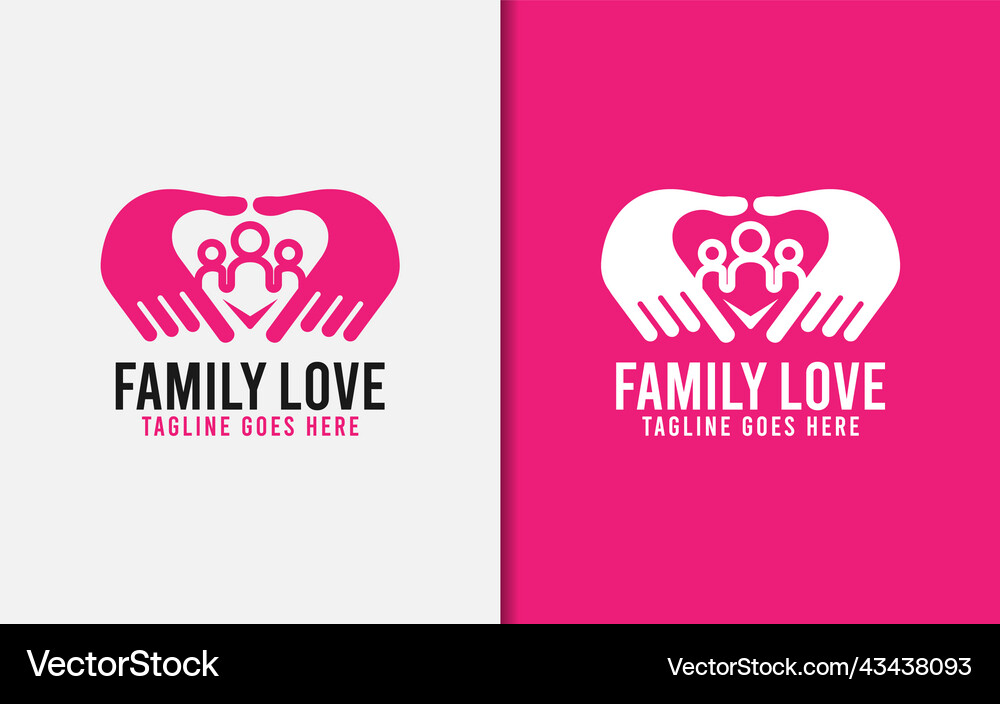 Family love logo design abstract group Royalty Free Vector