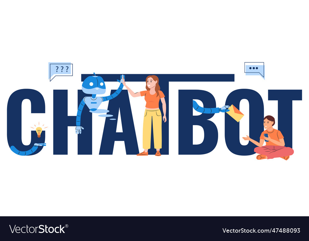 Flat chatbot text banner Royalty Free Vector Image