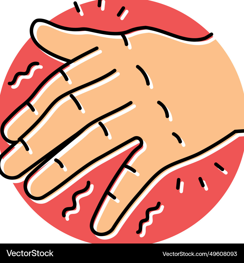 Hand tremors disease symptom color icon Royalty Free Vector