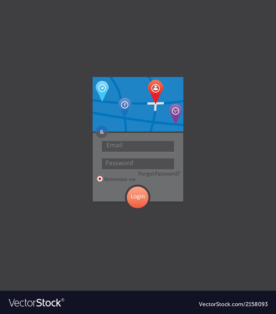 Map user login Royalty Free Vector Image - VectorStock