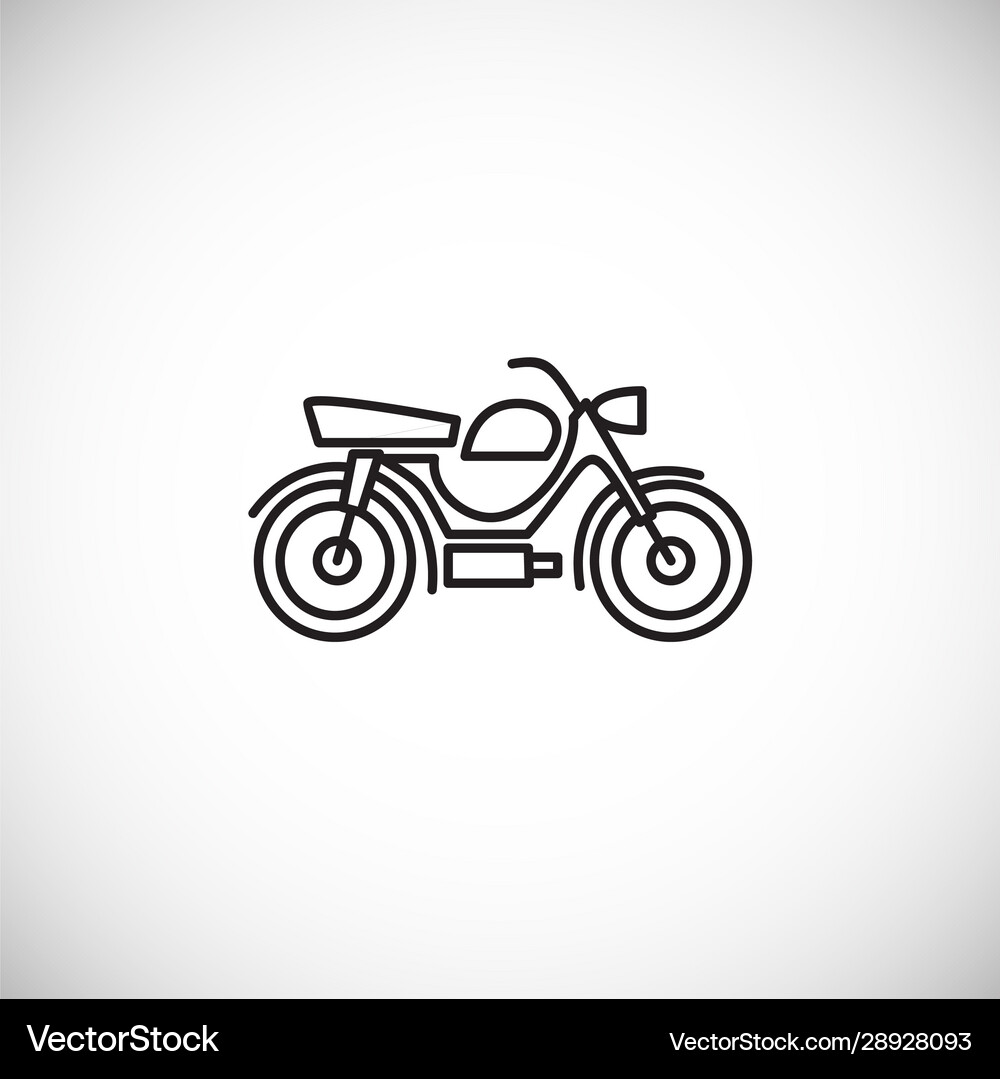 Motorcycle icon outline on background for graphic Vector Image