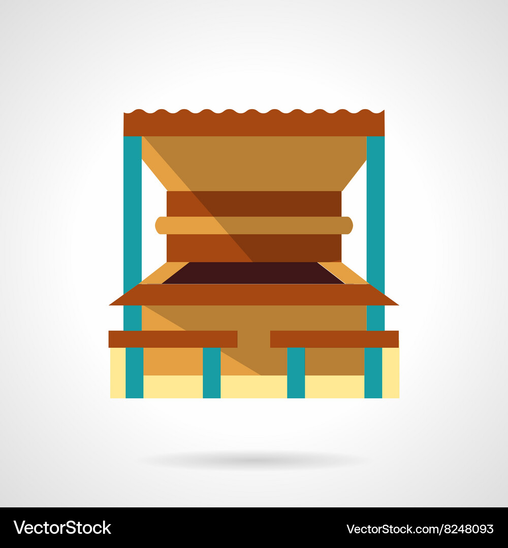 Outdoor beach bar flat color design icon Vector Image