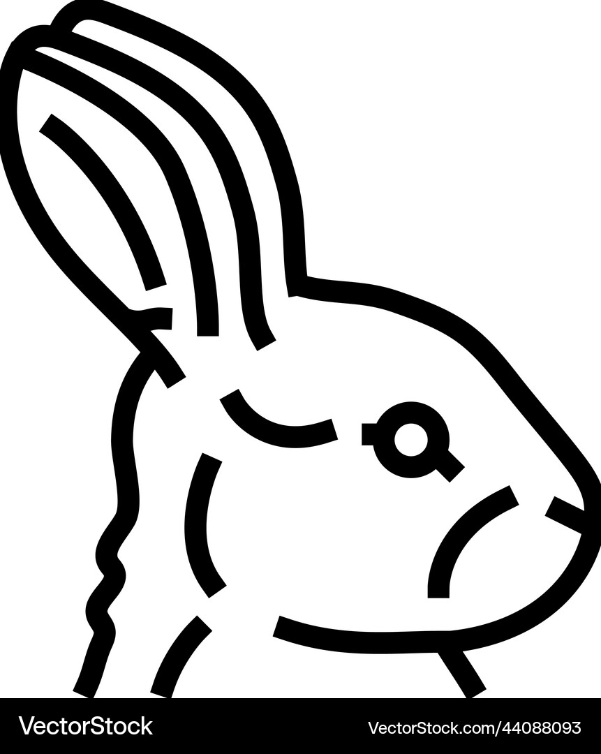 Rabbit animal zoo line icon Royalty Free Vector Image