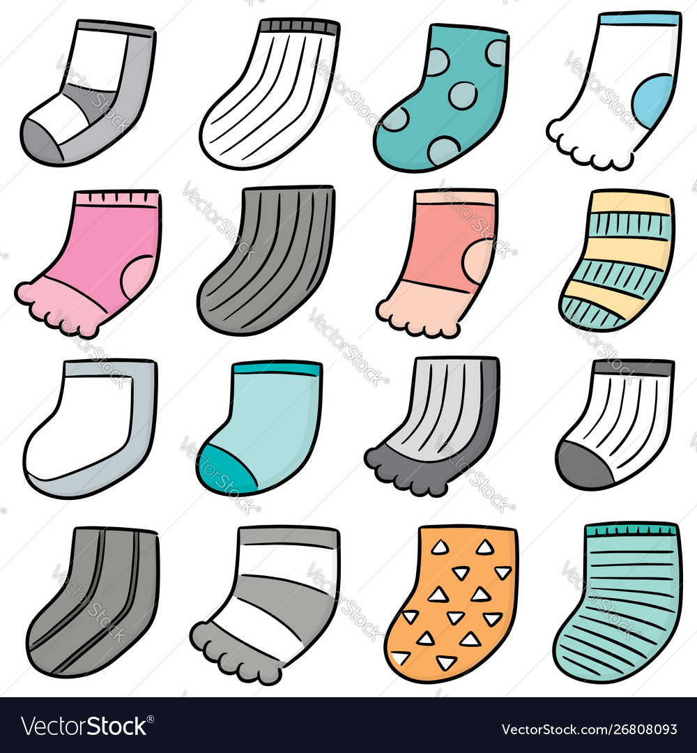 Set socks Royalty Free Vector Image - VectorStock