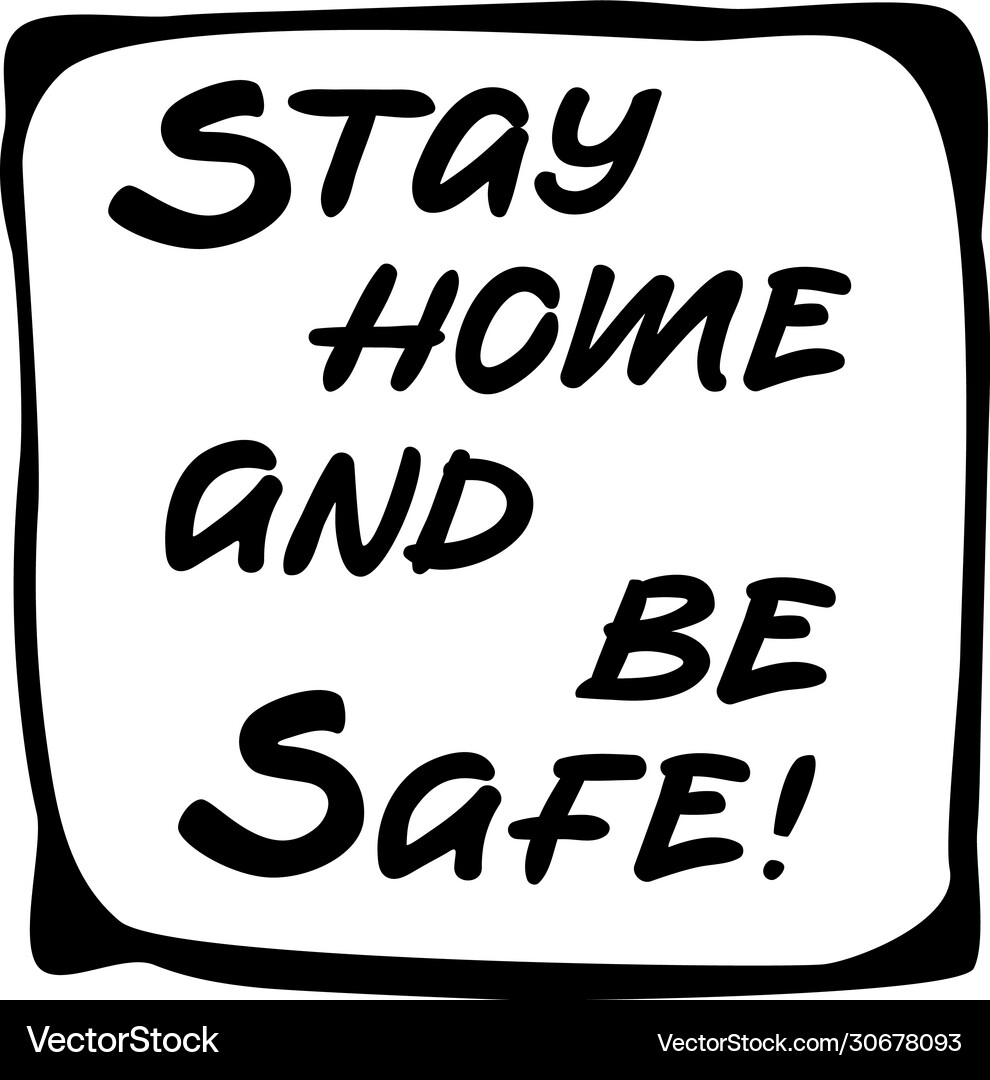 Stay home and be safe pillow design Royalty Free Vector