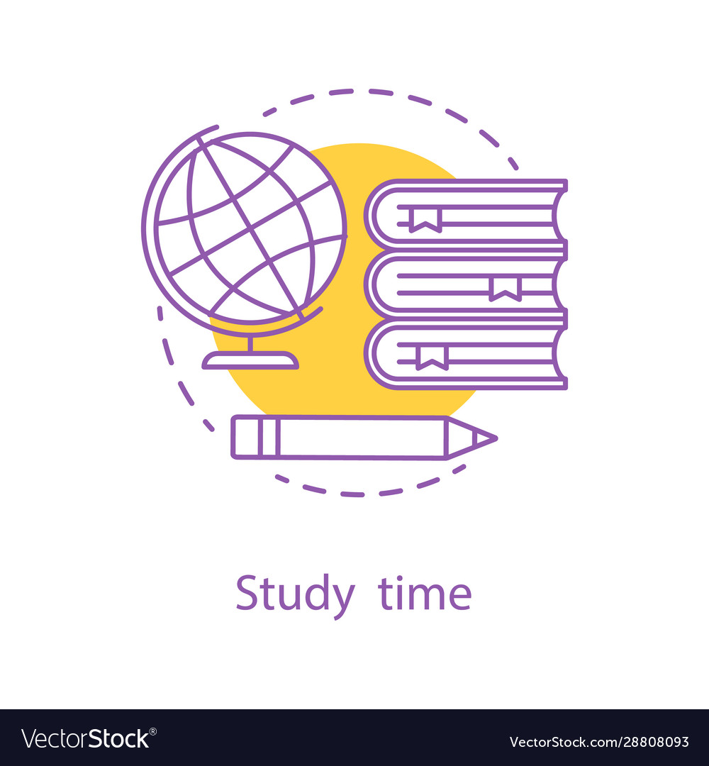Study time concept icon Royalty Free Vector Image