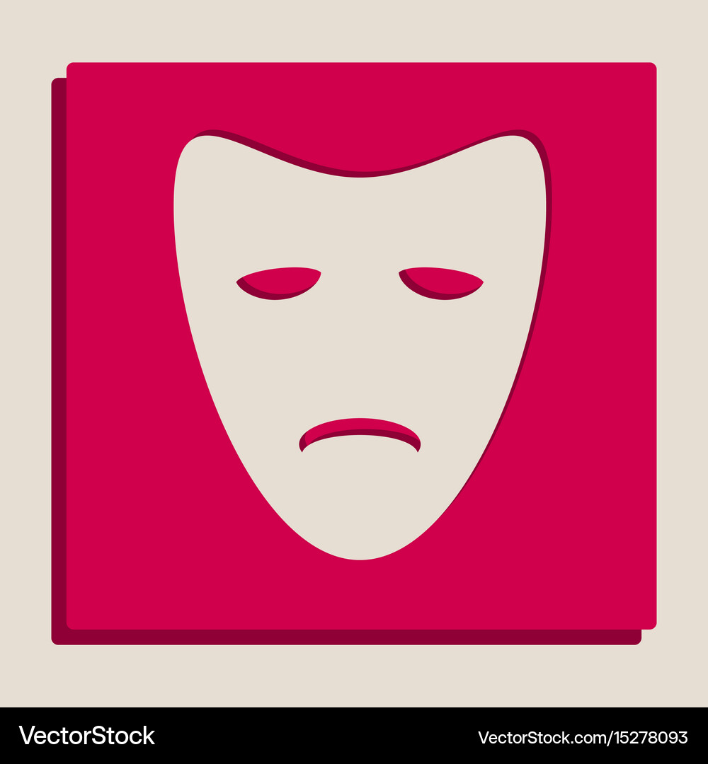 Tragedy theatrical masks grayscale Royalty Free Vector Image